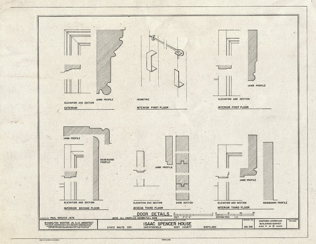 Blueprint HABS MD,15-CHESV,1- (Sheet 11 of 12) - Isaac Spencer House ...