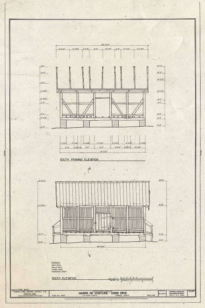 Blueprint HABS MD,9-Porto.V,3B- (Sheet 2 of 3) - Habre de Venture, Cor ...