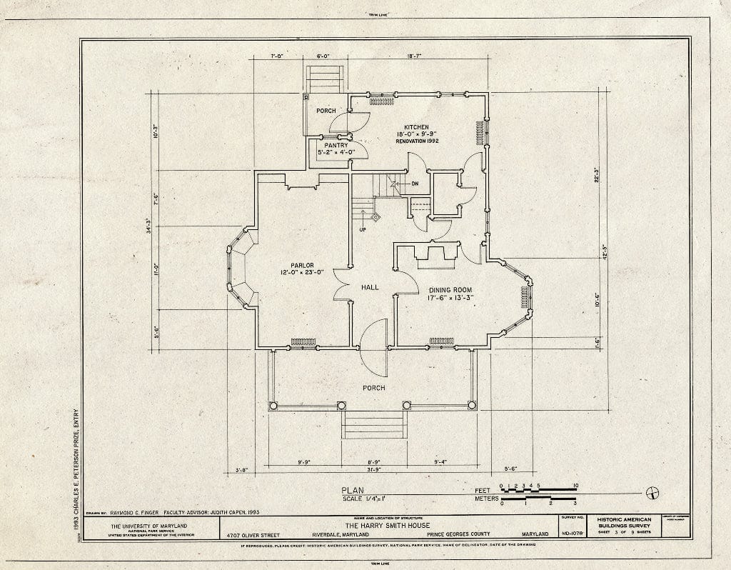Blueprint HABS MD,17-RIV,2- (Sheet 3 of 9) - Harry Smith House, 4707 O ...