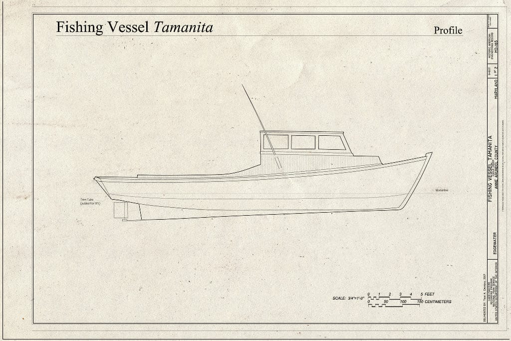 Blueprint Fishing Vessel Tamanita Lines Drawing - Fishing Vessel Taman ...