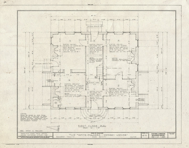 Blueprint HABS ME,7-ROCPO.V,1- (Sheet 2 of 7) -"Spite House, Deadman's ...