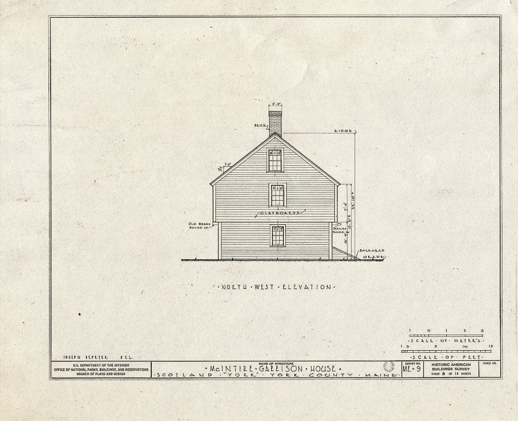 Blueprint HABS ME,16-Bern.V,1- (Sheet 8 of 13) - McIntire-Garrison Hou ...