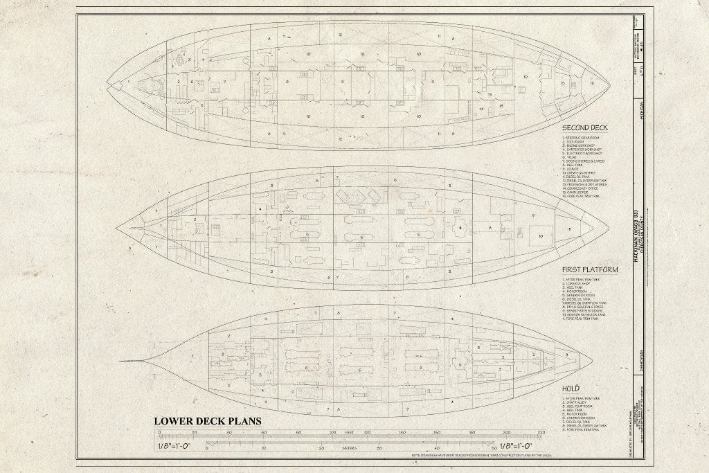 Blueprint Lower Deck Plans - U.S. Coast Guard Icebreaker Mackinaw, Ice ...