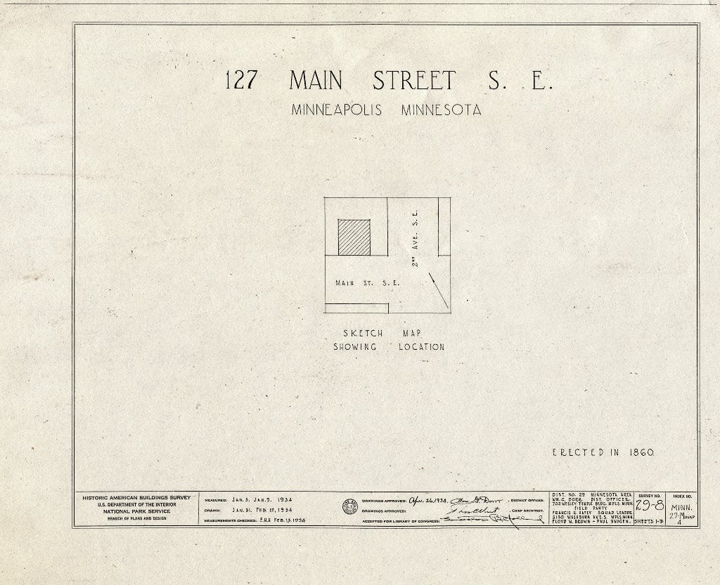 Blueprint HABS MINN,27-MINAP,4- (Sheet 0 of 3) - 127 Main Street South ...