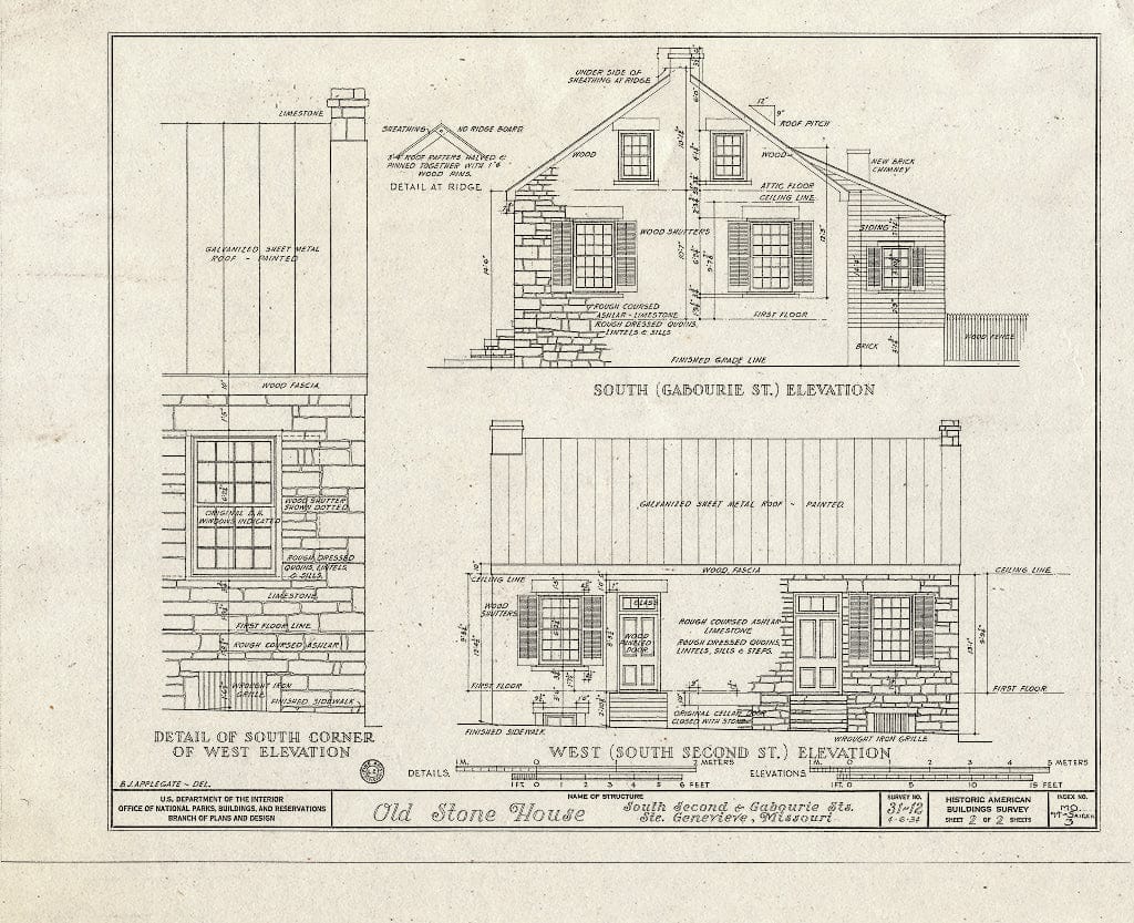 Blueprint HABS MO,97-SAIGEN,3- (Sheet 2 of 2) - Second & Gabourie Stre ...
