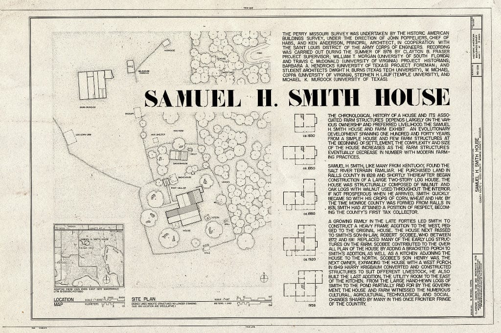 Blueprint Title Sheet with Location map and site Plan - Samuel H. Smit ...