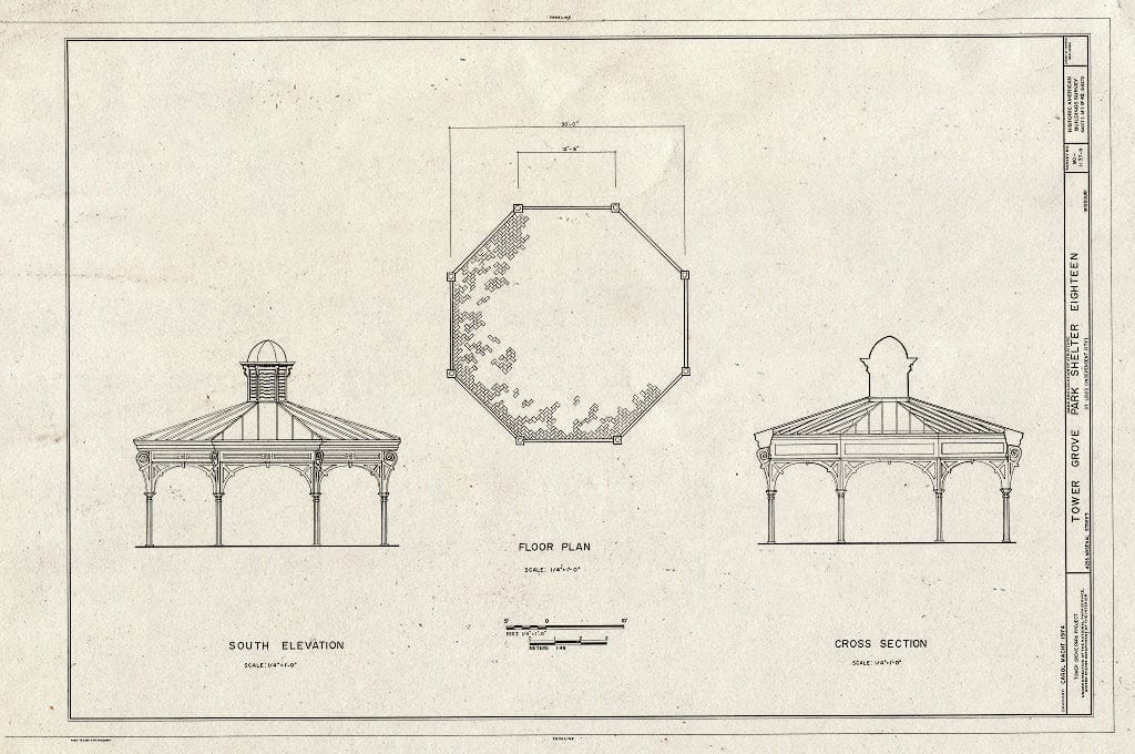 Blueprint HABS MO,96-SALU,46N- (Sheet 1 of 1) - Tower Grove Park, Shel ...