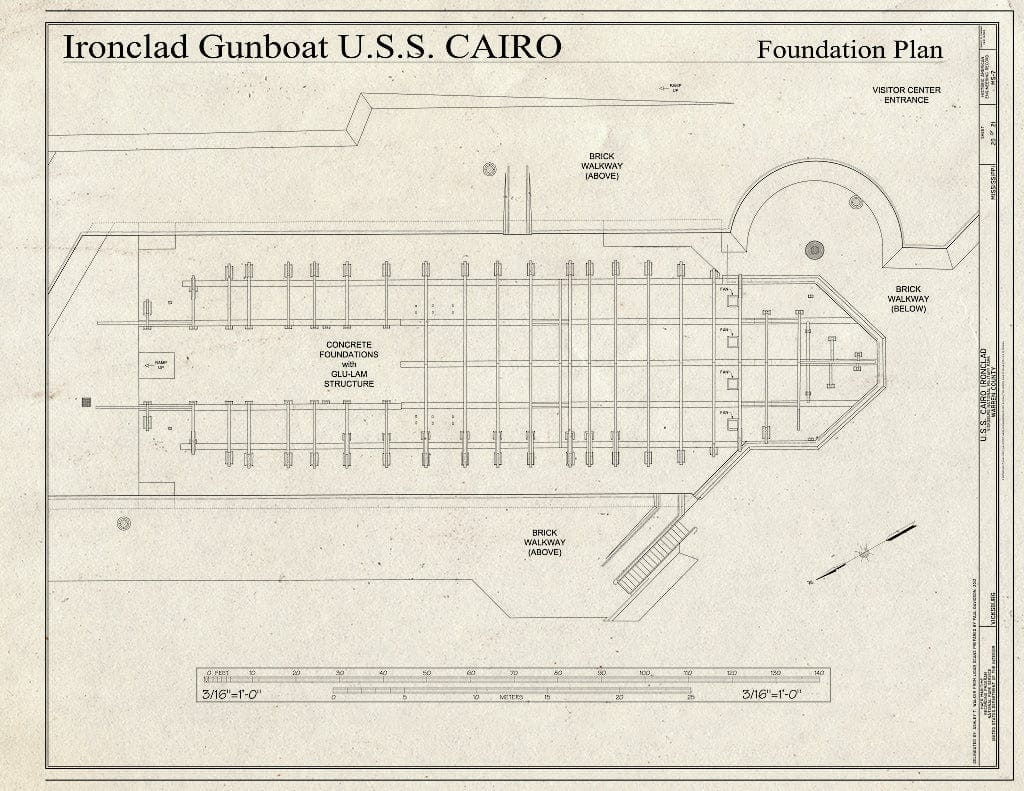 Blueprint Foundation Plan - U.S.S. Cairo Ironclad, Vicksburg, Warren C ...