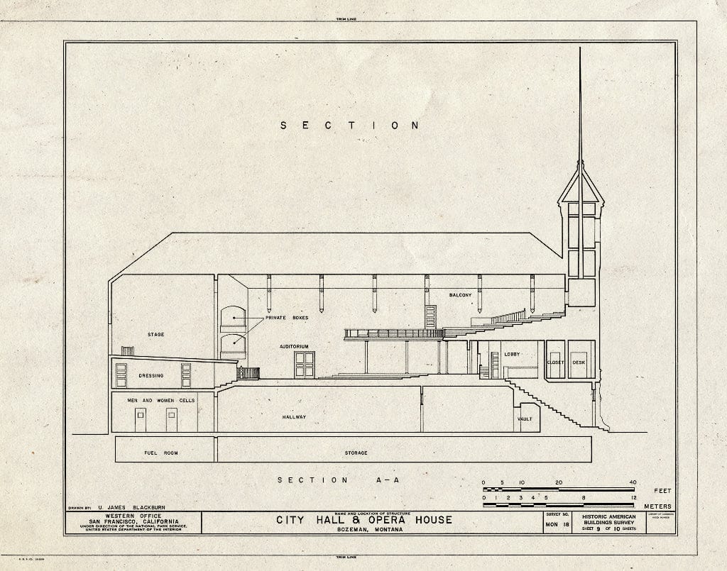 Historic Pictoric : Blueprint HABS Mont,16-BOZ,1- (Sheet 9 of 10) - Ci ...