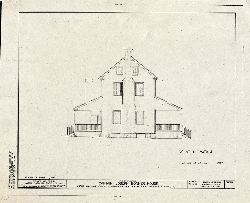 Historic Pictoric : Blueprint HABS NC,7-Bath,4- (Sheet 5 of 8) - Capta
