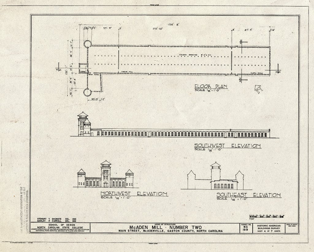 Historic Pictoric : Blueprint HABS NC,36-McAD,1B- (Sheet 4 of 7) - McA