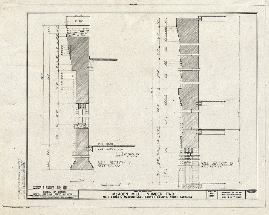 Historic Pictoric : Blueprint HABS NC,36-McAD,1B- (Sheet 6 of 7) - McA