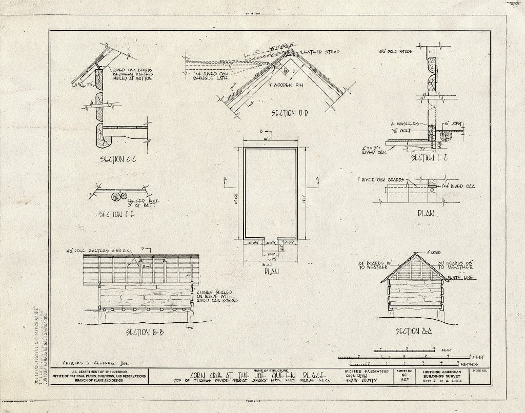 Historic Pictoric : Blueprint HABS NC,87-NEWGA.V,1B- (Sheet 1 of 2)