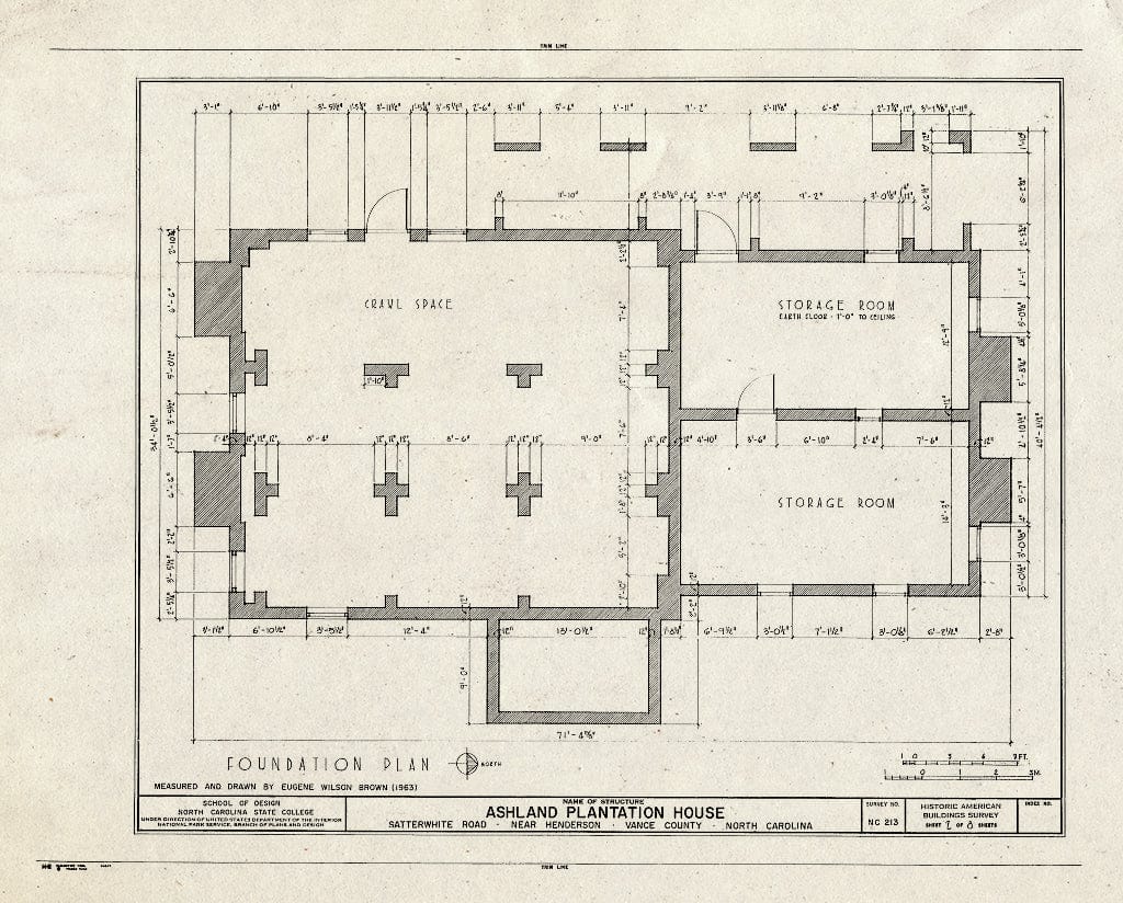 Historic Pictoric : Blueprint HABS NC,91-HEND.V,1- (Sheet 2 of 8) - As