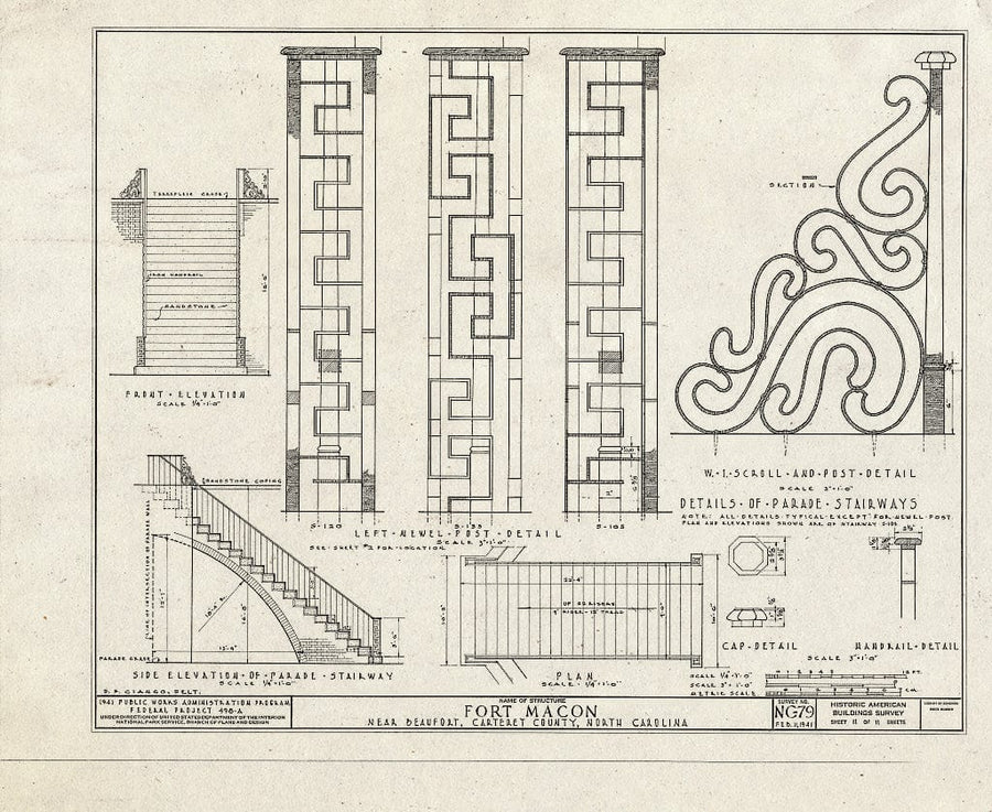 Historic Pictoric : Blueprint HABS NC,16-BEAUF.V,1- (Sheet 11 of 11)
