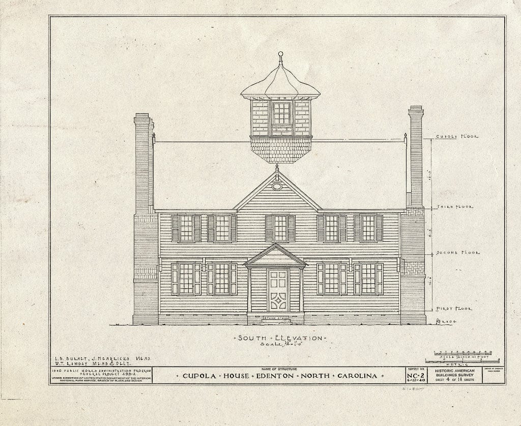 Historic Pictoric : Blueprint HABS NC,21-EDET,3- (Sheet 4 of 14) - Cup