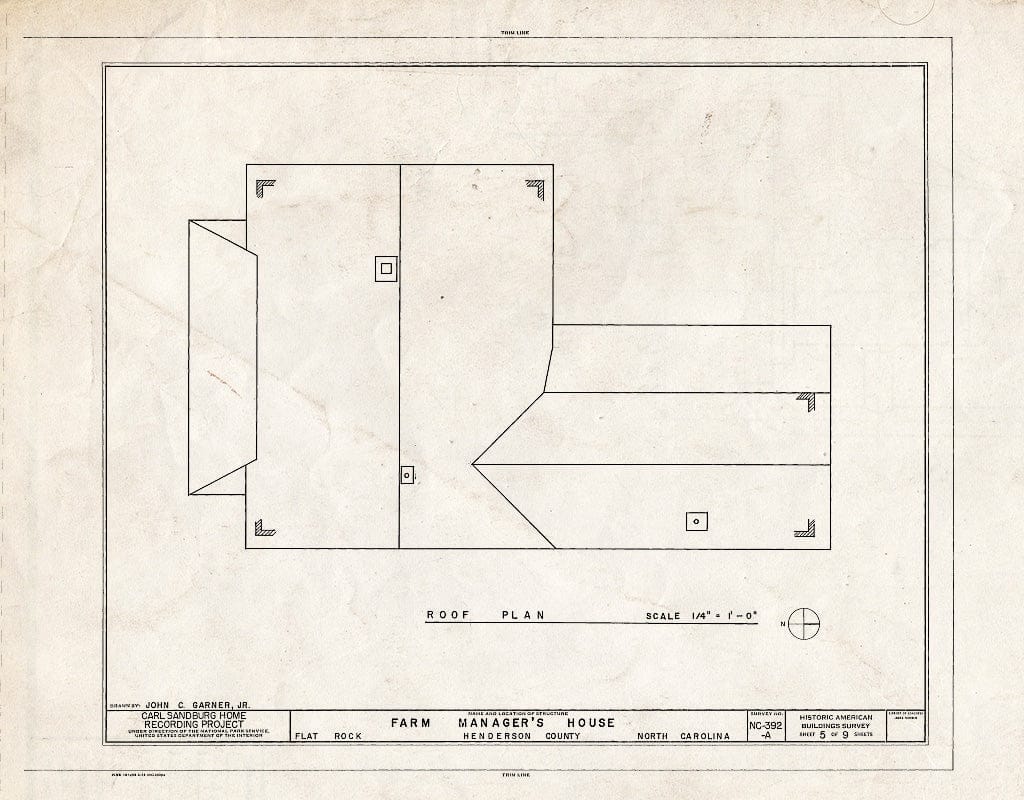 Historic Pictoric : Blueprint HABS NC,45-FLARO,3A- (Sheet 5 of 9) - Ca