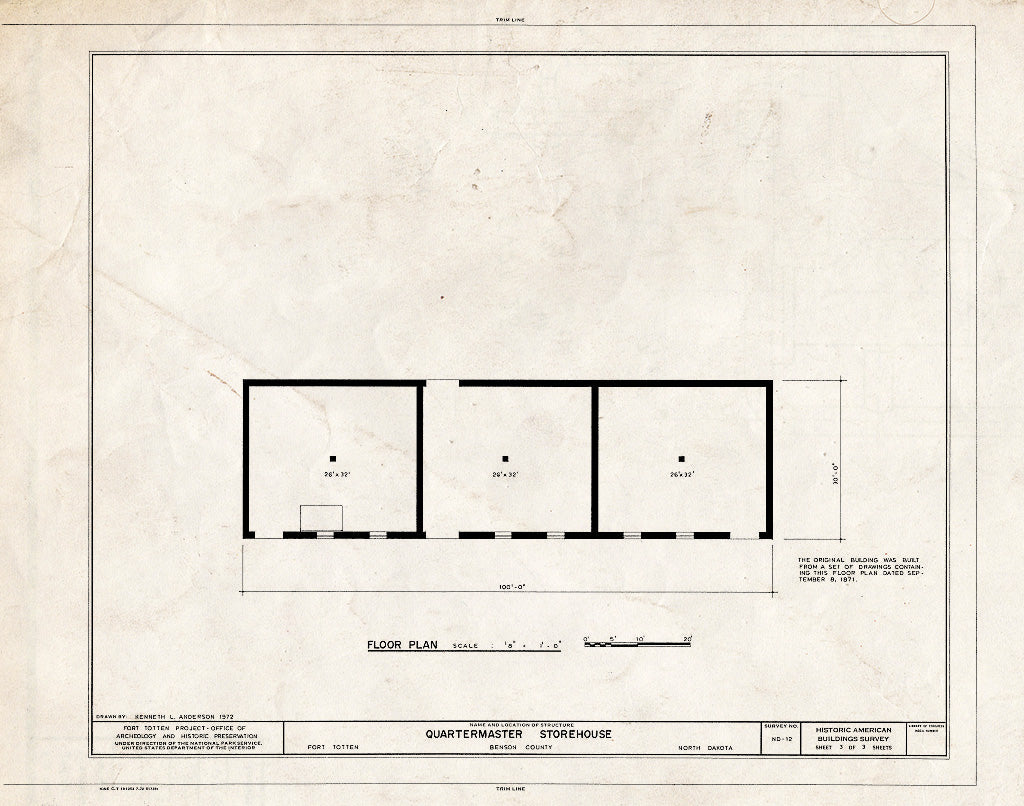 Historic Pictoric : Blueprint HABS ND,3-FOTO,1I- (Sheet 3 of 3) - Fort