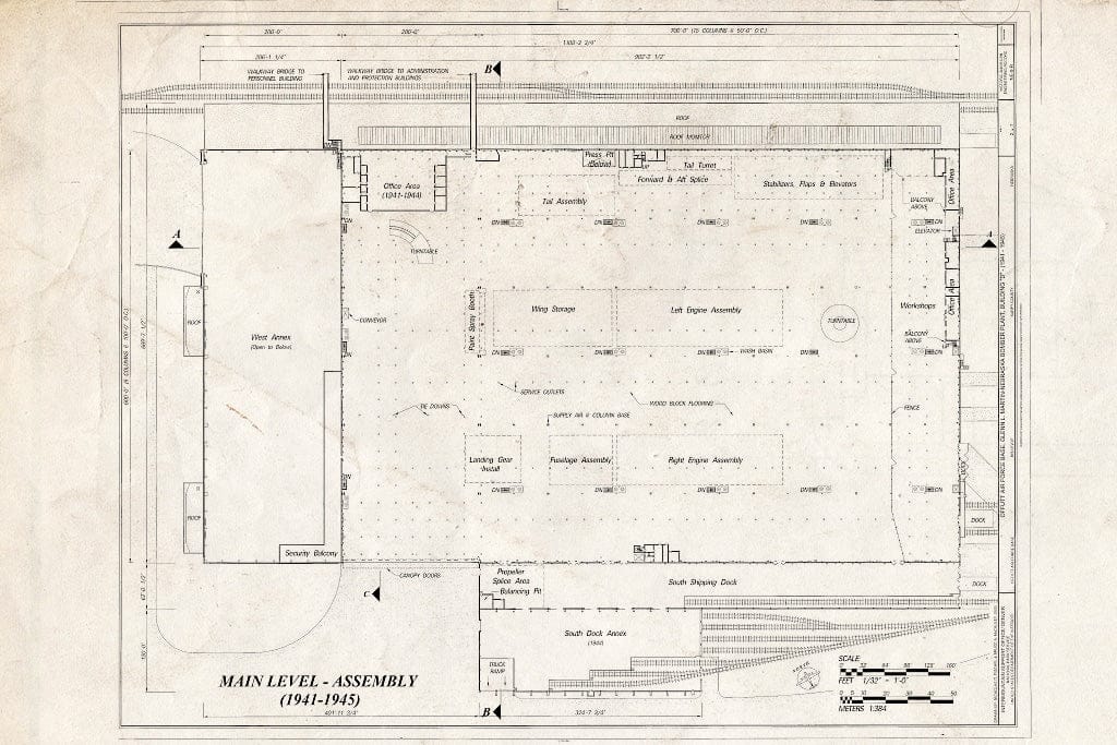 Historic Pictoric : Blueprint Main Level - Assembly - Offutt Air Force ...