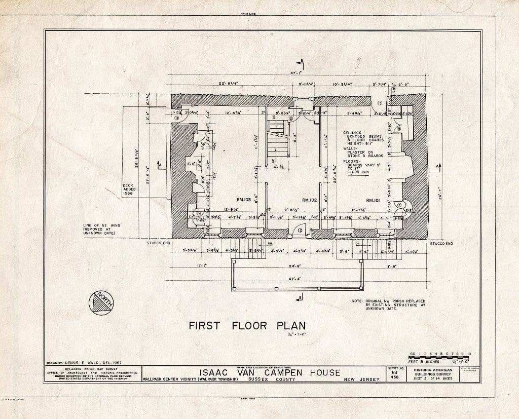 Historic Pictoric : Blueprint 3. First Floor Plan - Isaac Van Campen H