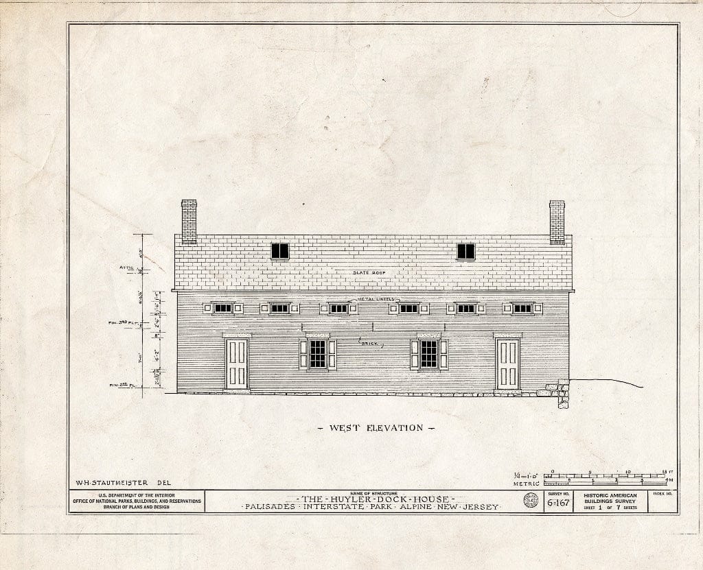 Historic Pictoric : Blueprint HABS NJ,2-ALP,2- (Sheet 1 of 7) - Huyler