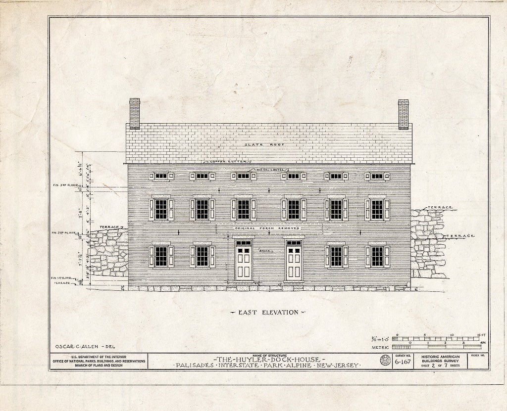 Historic Pictoric : Blueprint HABS NJ,2-ALP,2- (Sheet 2 of 7) - Huyler