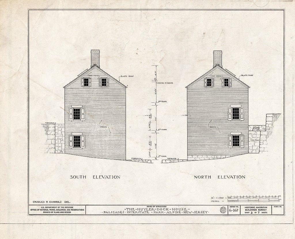 Historic Pictoric : Blueprint HABS NJ,2-ALP,2- (Sheet 3 of 7) - Huyler