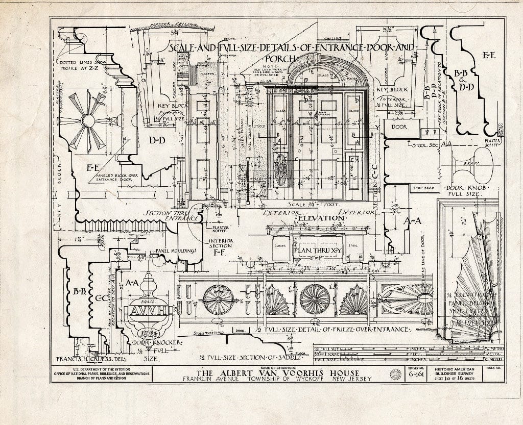Historic Pictoric : Blueprint HABS NJ,2-WYCK,1- (Sheet 10 of 18) - Alb