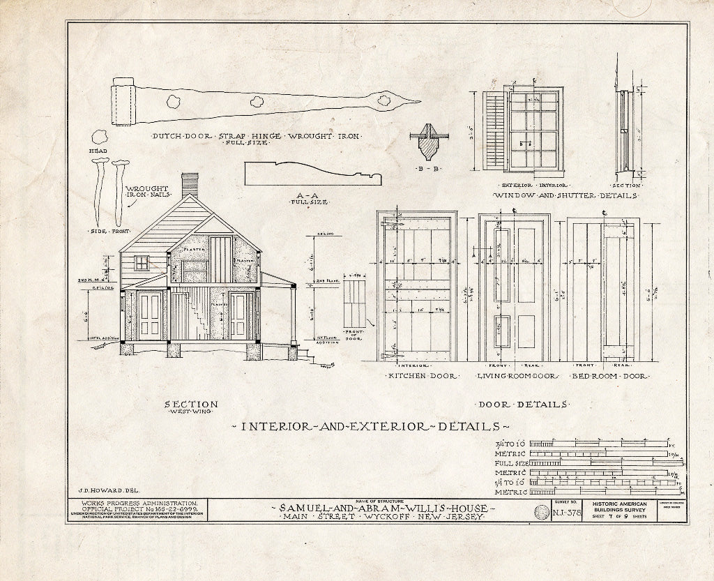 Historic Pictoric : Blueprint HABS NJ,2-WYCK,3- (Sheet 7 of 9) - Samue