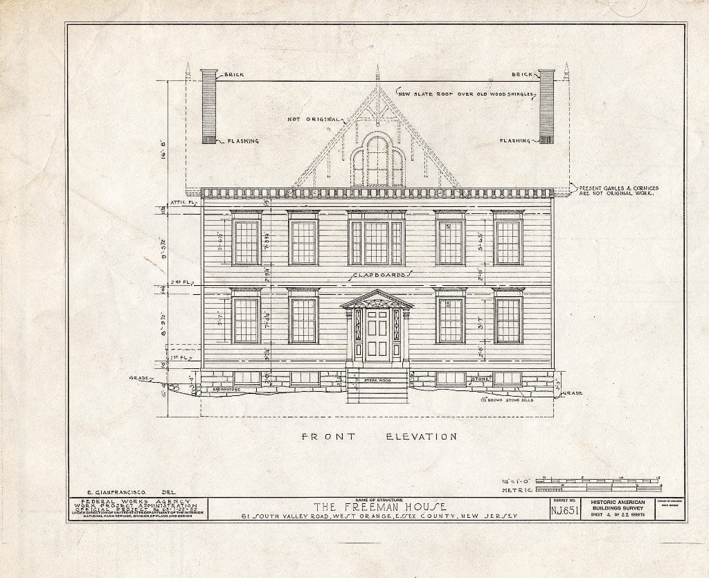 Historic Pictoric : Blueprint HABS NJ,7-ORAW,3- (Sheet 4 of 22 ...