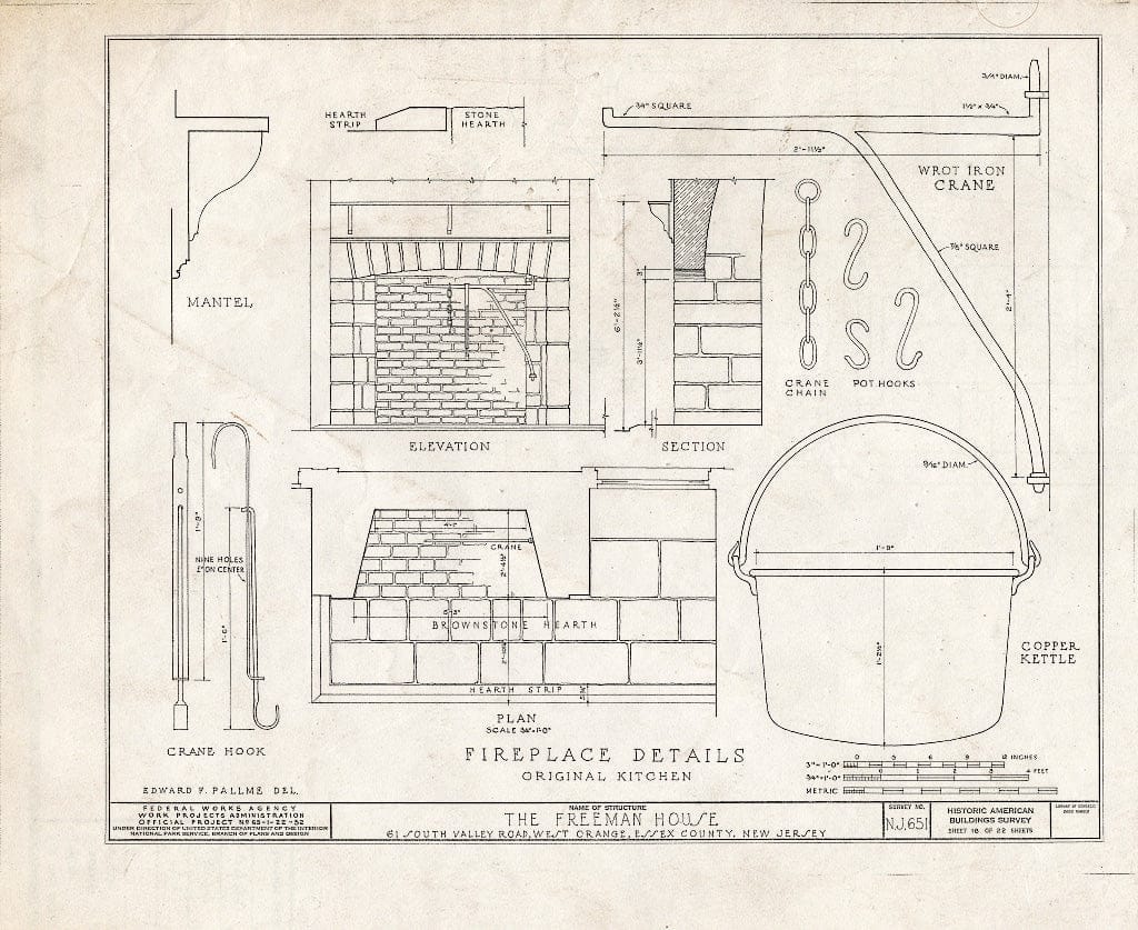 Historic Pictoric : Blueprint HABS NJ,7-ORAW,3- (Sheet 18 of 22 ...