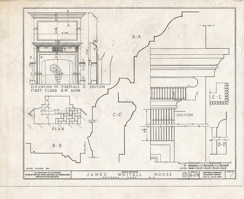 Historic Pictoric : Blueprint HABS NJ,8-NAPA,1- (Sheet 14 of 18 ...