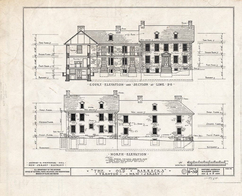 Historic Pictoric : Blueprint HABS NJ,11-Tret,4- (Sheet 2 of 9) - Old ...