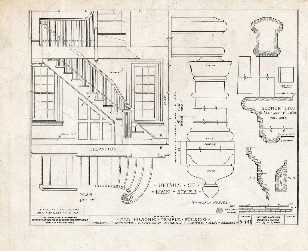 Historic Pictoric : Blueprint HABS NJ,11-Tret,5- (Sheet 8 of 8) - Old ...