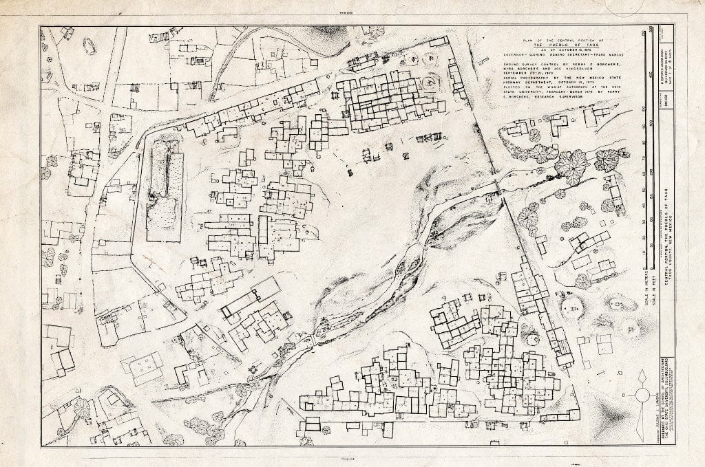 Historic Pictoric : Blueprint Plan - Pueblo of Taos Central Portion ...