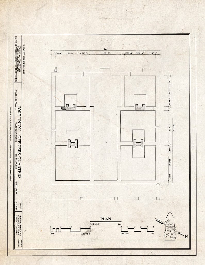 Historic Pictoric : Blueprint HABS NM-164-C (Sheet 1 of 1) - Fort Union ...
