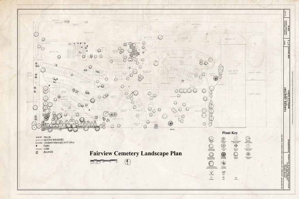 Historic Pictoric : Blueprint Fairview Cemetery Landscape Plan ...