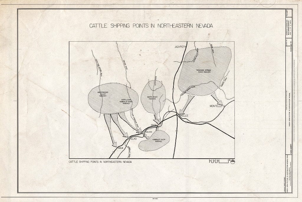 Historic Pictoric : Blueprint Map delineating The Cattle Shipping ...