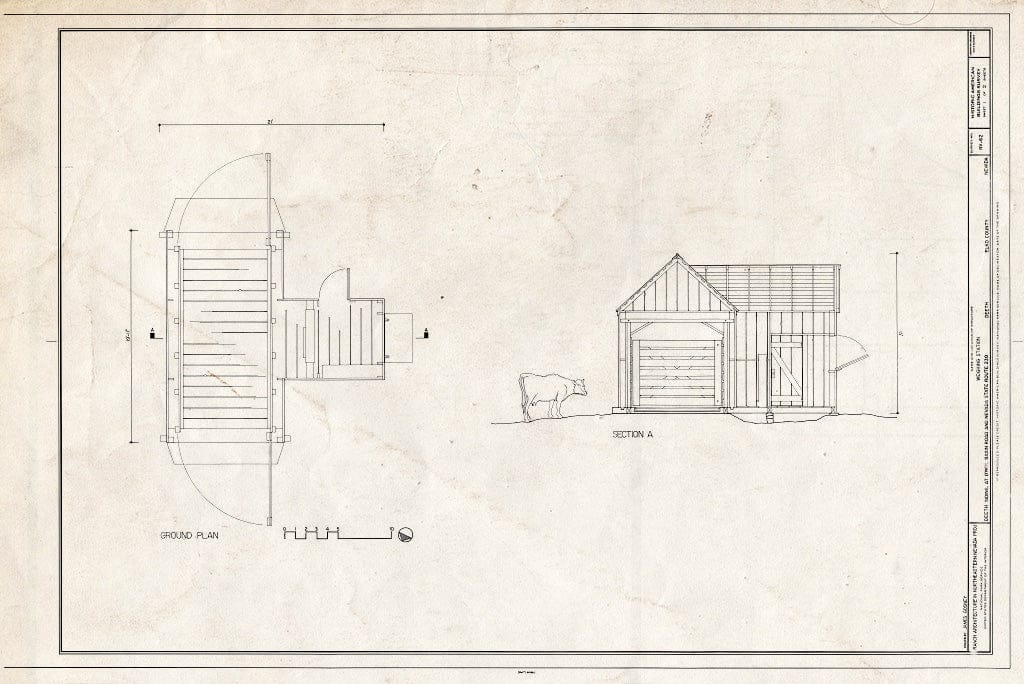 Historic Pictoric : Blueprint Plan, Section - Weighing Station, Deeth ...