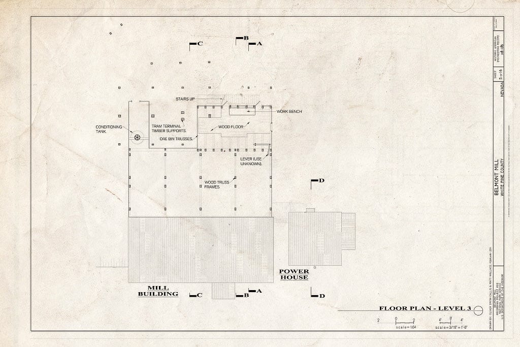 Historic Pictoric : Blueprint Floor Plan - Level 3 - Belmont Mill ...