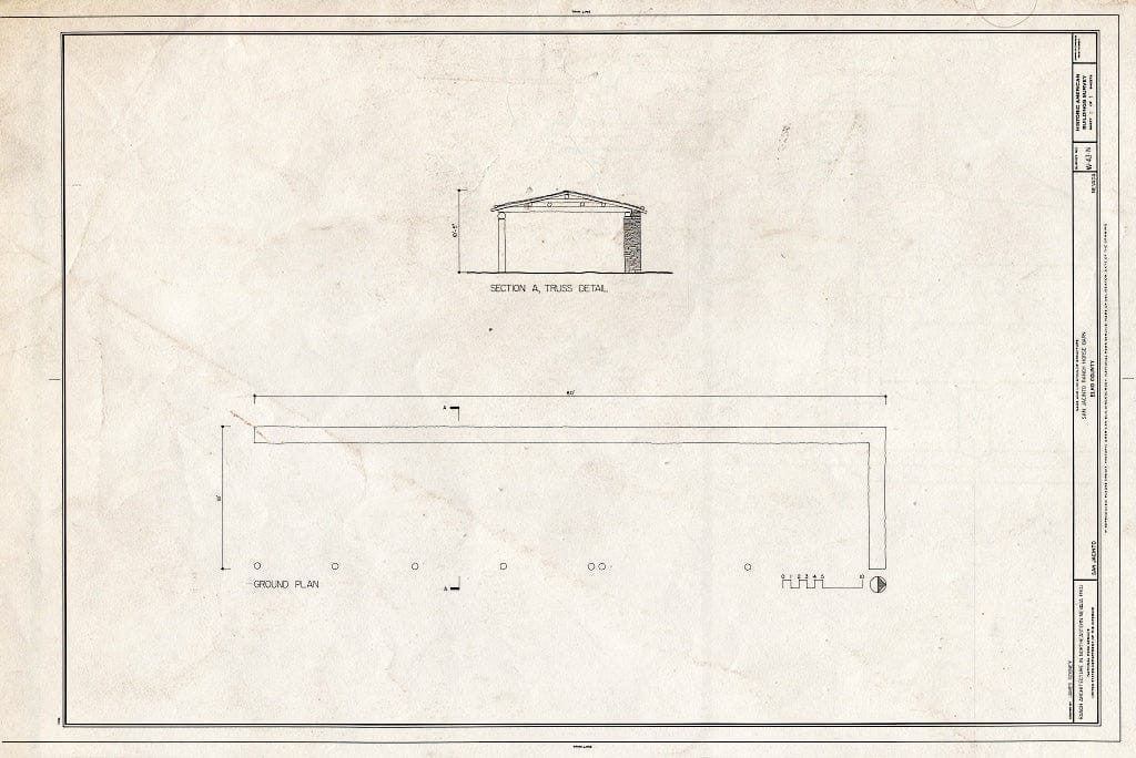 Historic Pictoric : Blueprint Plan, Section - San Jacinto Ranch, Horse ...