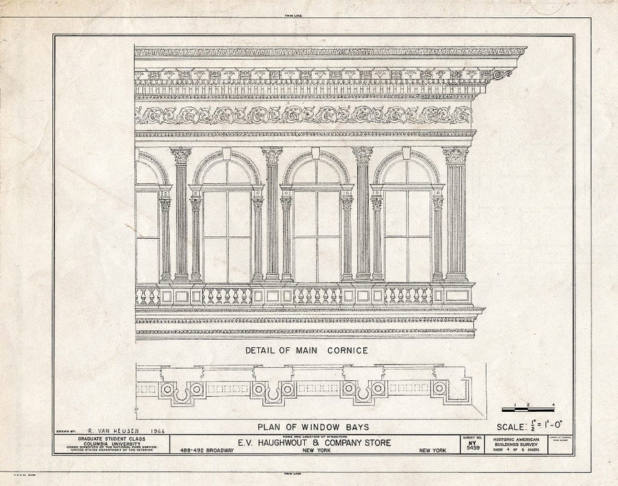 Historic Pictoric : Blueprint HABS NY,31-NEYO,70- (Sheet 4 of 5) - E. V ...