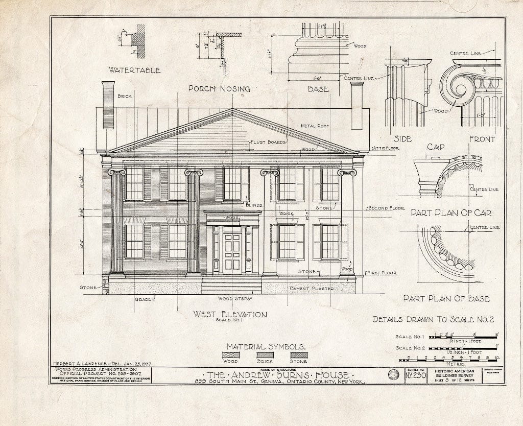 Historic Pictoric : Blueprint HABS NY,35-GEN,3- (Sheet 3 of 12 ...